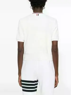 Thom Browne Rwb-stripe Short-sleeve Cardigan