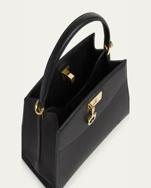 FERRAGAMO Small Box Leather Top-handle Bag
