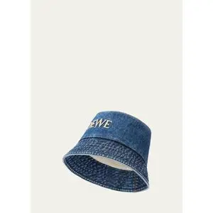 Loewe Logo Denim Bucket Hat - Blue