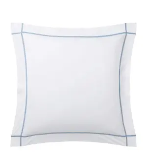 YVES DELORME Pima Cotton Athena Square Oxford Pillowcase - Blue