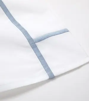 YVES DELORME Pima Cotton Athena Celeste Flat Sheet - Blue