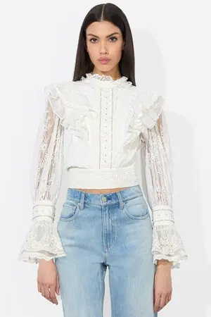Alice + Olivia Delpha Embellished Top