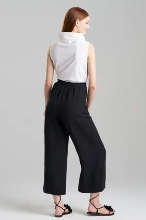 Natori Linen Blend Cropped Wide Leg Pants