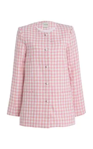 Posse Riviera Rio Checked Linen Jacket - Pink