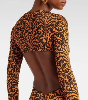 Etro Printed Open-back Midi Dress