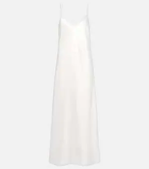 Galvan Satin Slip Dress - White