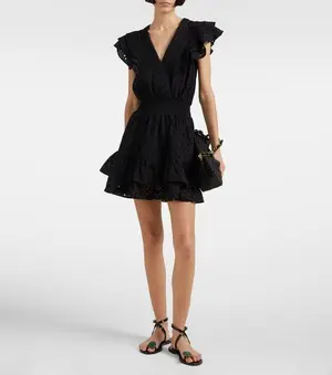 Poupette St Barth Camila Ruffled Minidress - Black