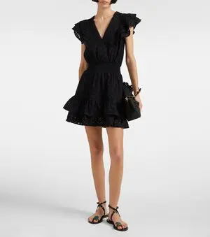 Poupette St Barth Camila Ruffled Mini Dress - Black