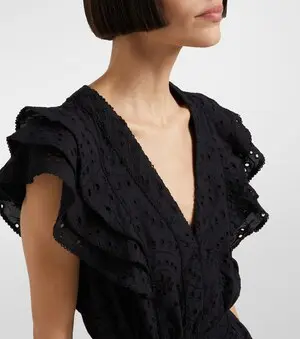 Poupette St Barth Camila Ruffled Mini Dress - Black