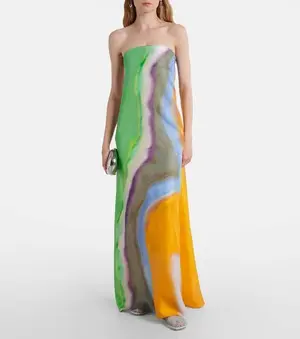 Christopher Esber Minette Crystal-embellished Fishnet Ballet Flats - Blue