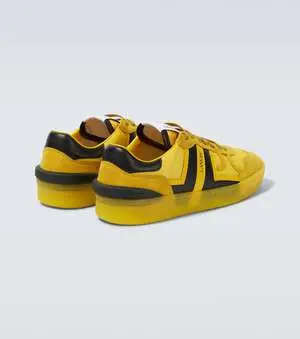 LANVIN Clay Leather-trimmed Sneakers - Yellow
