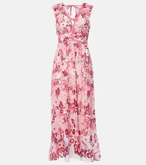 Poupette St Barth Chiara Floral Cotton Maxi Dress - Pink