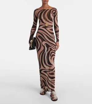 Emilio Pucci Marmo Sheer Maxi Dress