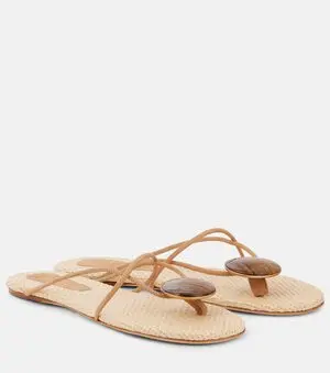 Christopher Esber Doma Embellished Thong Sandals - Beige