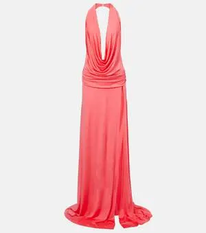 THE NEW ARRIVALS ILKYAZ OZEL Tanit Draped Gown - Pink