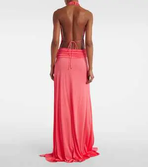 THE NEW ARRIVALS ILKYAZ OZEL Tanit Draped Gown - Pink