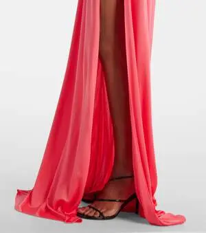 THE NEW ARRIVALS ILKYAZ OZEL Tanit Draped Gown - Pink