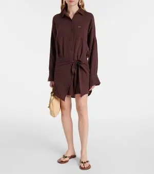 Melissa Odabash Sara Cotton Shirt Dress - Brown