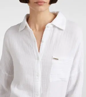 Melissa Odabash Sara Cotton Shirt Dress - White