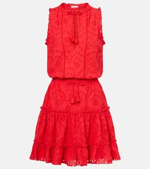 Poupette St Barth Clara Broderie Anglaise Cotton Mini Dress
