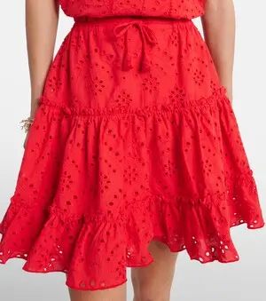 Poupette St Barth Clara Broderie Anglaise Cotton Mini Dress