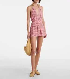 Missoni Open-knit Lamé Playsuit - Red
