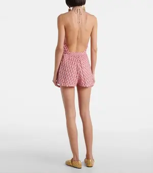 Missoni Open-knit Lamé Playsuit - Red