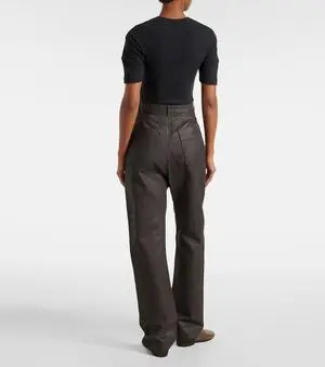 LEMAIRE High-rise Wide-leg Cotton Pants