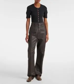 LEMAIRE High-rise Wide-leg Cotton Pants