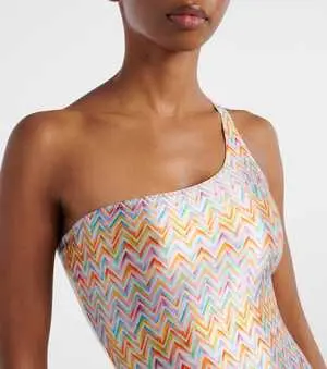 Missoni Chevron One-shoulder Swimsuit