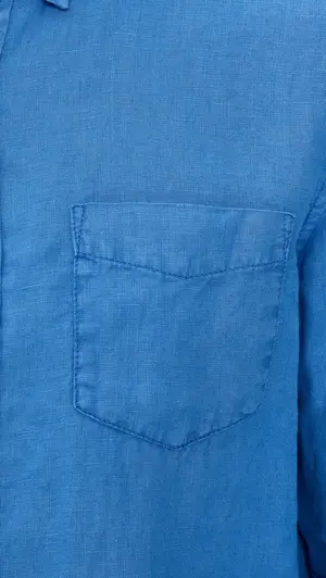 ALEX MILL Mill Shirt In Linen - Pool Blue