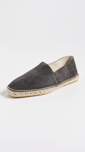 Manebí Suede Square Toe Espadrilles - Suede Carbon Grey