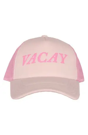 SUNSHINE TIENDA Vacay Trucker Hat - Pink