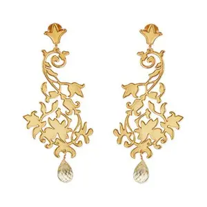 DHWANI BANSAL Mehr Chandelier Earrings Gold Plated