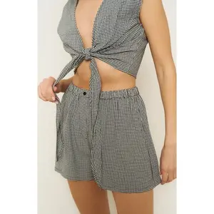 WHIMSY + ROW Marissa Boxer Shorts Black Gingham
