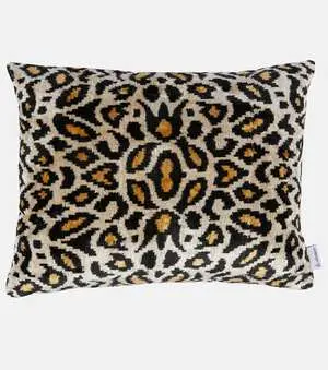 LES-OTTOMANS Silk And Cotton Velvet Cushion - Multicoloured