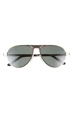 CARTIER 58mm Navigator Sunglasses - Gold