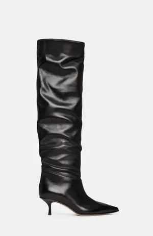SCAROSSO Barbara Leather Boots - Black - Calf