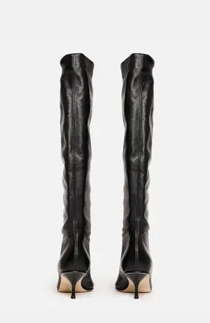 SCAROSSO Barbara Leather Boots - Black - Calf