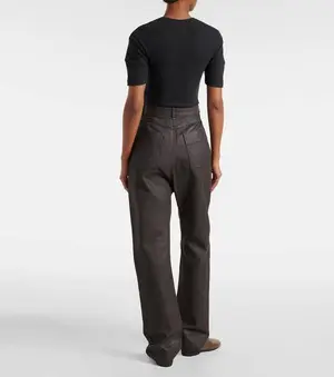 LEMAIRE High-rise Cotton Wide-leg Trousers