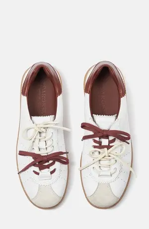 SCAROSSO Mariate Leather Sneakers - White - Calf
