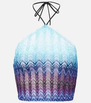 Missoni Halterneck Crop Top - Blue