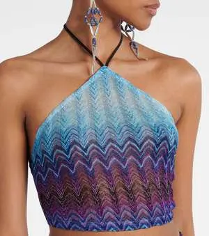 Missoni Halterneck Crop Top - Blue