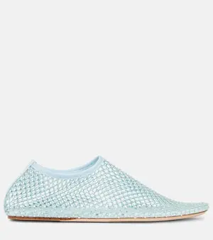 Christopher Esber Minette Crystal-embellished Ballet Flats - Blue
