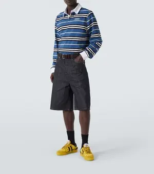LANVIN Clay Leather-trimmed Sneakers - Yellow