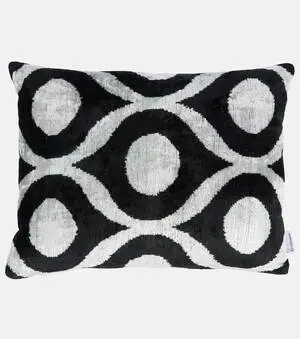LES-OTTOMANS Silk Velvet Cushion - Multicoloured