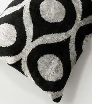 LES-OTTOMANS Silk Velvet Cushion - Multicoloured
