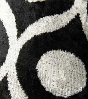 LES-OTTOMANS Silk Velvet Cushion - Multicoloured