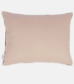 LES-OTTOMANS Silk Velvet Cushion - Multicoloured
