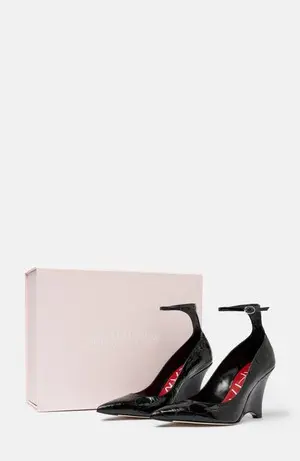 SCAROSSO Marta Iii High Heels - Black - Croco-printed Calf